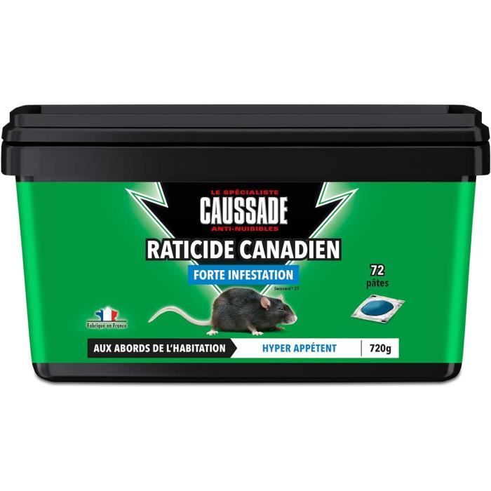 Carpt720 Raticide Canadien - Fortes Infestations - 72 Pâtes - Lieux ...