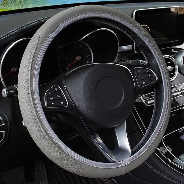 COUVRE-VOLANT,GRAY--Revêtement de volant de voiture universel ...