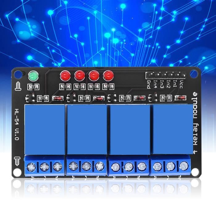 Zerone Module Relais Module De Relais 4 Voies Plaque Noire 3v Bas