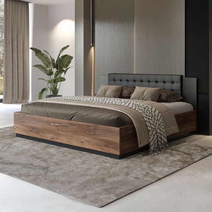 Lit deux places Petits-meubles - Alec - 186,3 x 205 x 89,5cm - Bois ...
