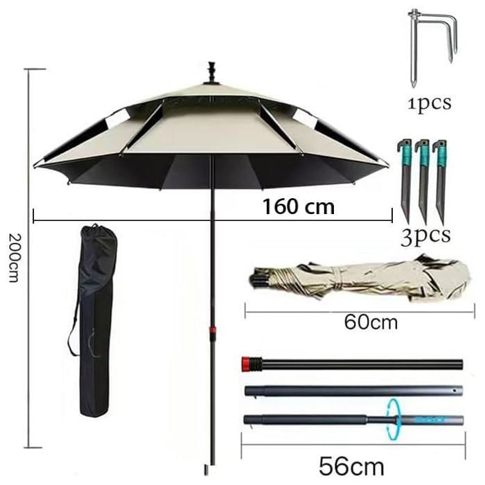 Parasol de plage résistant au vent,stable,rotation libre à 360 ...