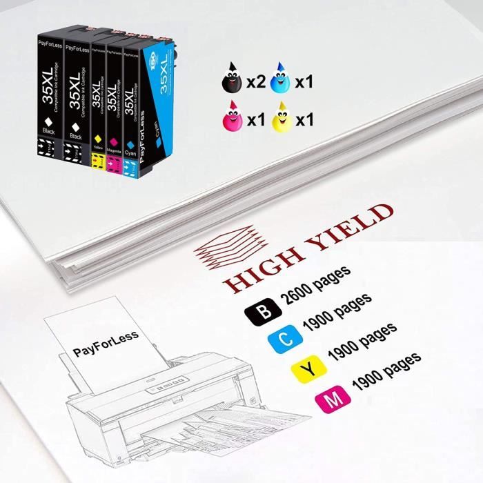 35Xl Cartouches Encre Pour Epson 35 35Xl Pour Epson Workforce Pro Wf ...