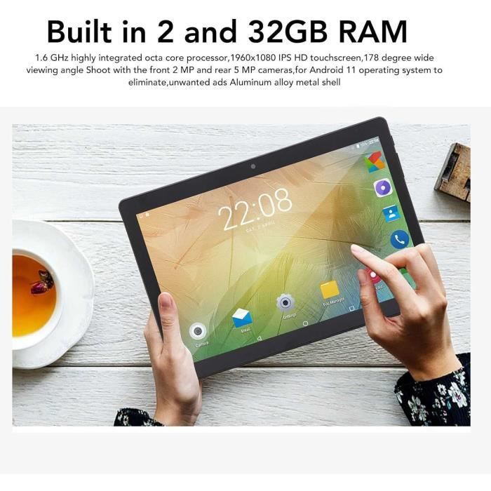 Tablette 10 Pouces, 32 Go Rom 2 Go Ram, Mt6592 Octa Core, Caméras Avant ...