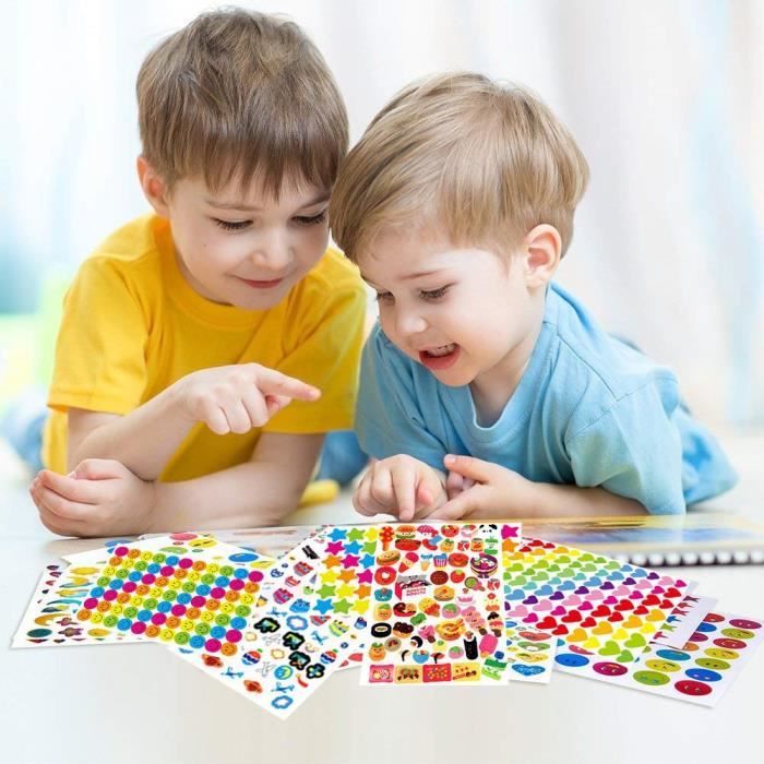 Gommettes Enfants - Non toxique - 1700 Autocollants - 36 Feuilles ...