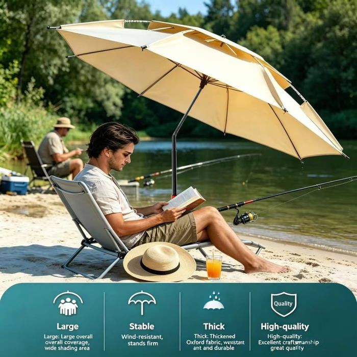 Parasol de plage résistant au vent,stable,rotation libre à 360 ...