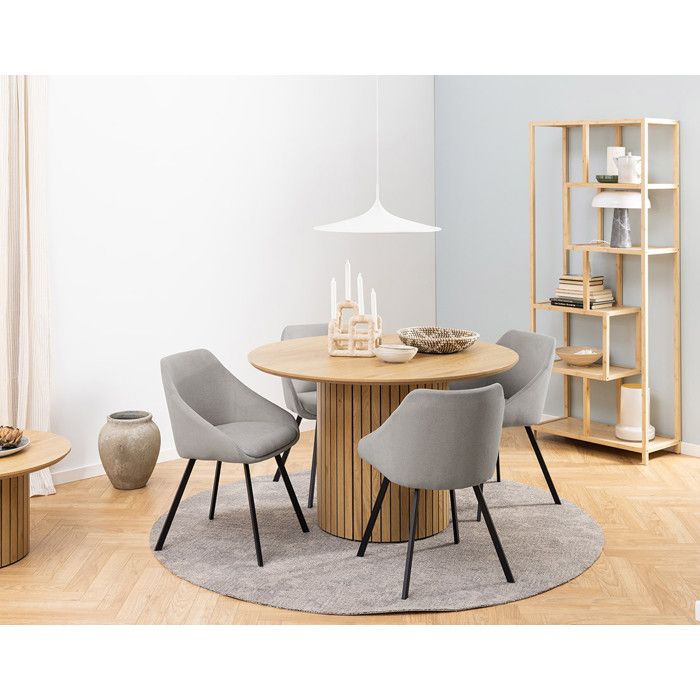 Tardis - table à manger ronde - effet bois- 4 personnes - Bois ...
