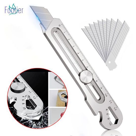 Cutter Professionnel Rétractable en Acier Inox, Couteau utilitaire ...