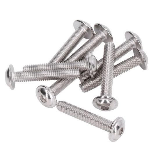 DEX Vis à tête ronde à bride Lot De 50 Vis à Tête Bombée à Bride A270 En Acier Inoxydable Pour ...