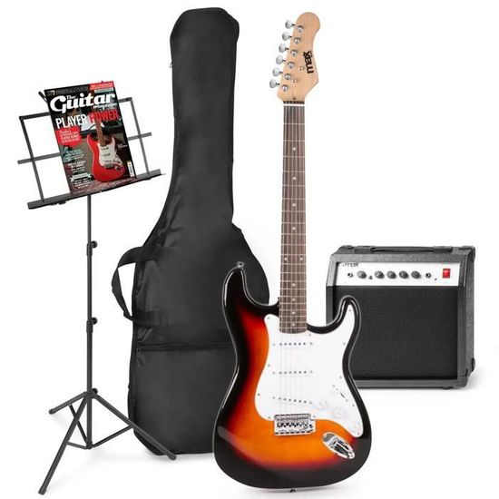 Set de guitare électrique MAX GigKit - Sunburst - Idéal pour débuter ...