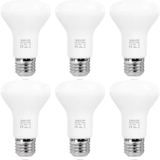 Ampoule Spot Led E27 R63 7W Blanc Naturel 4000K, 810Lm, Équivalent ...