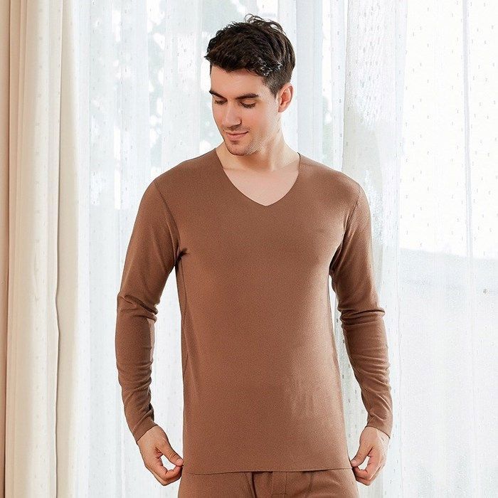 Sous-vêtement thermique pour hommes col en v non marquant pour hommes hiver Long Johns sous ...