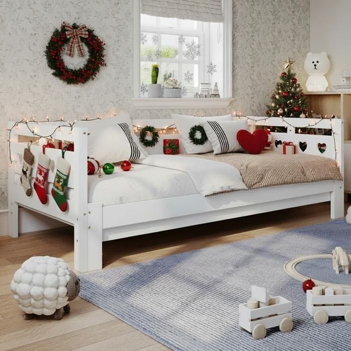 Lit adulte Lit de repos lit gigogne 90x190cm pin massif avec 2ème lit ...