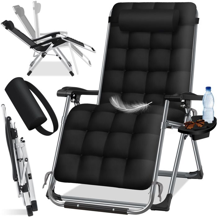 KESSER® Bain de Soleil pliable Chaise longue avec coussin Fauteuil Transat de Jardin Camping ...