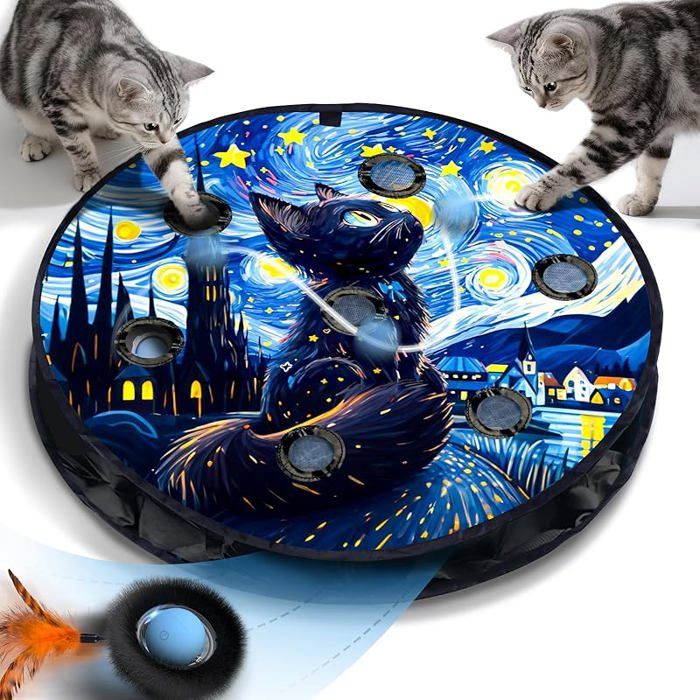 Interactif pour Chat avec 7 Trous,Sac de Tapis de Labyrinthe,Jeu de ...