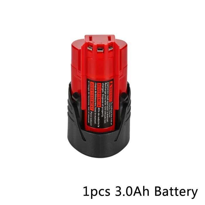 1 pièces 3Ah Batterie-Batterie aste pour outils sans fil Milwaukee M12 ...