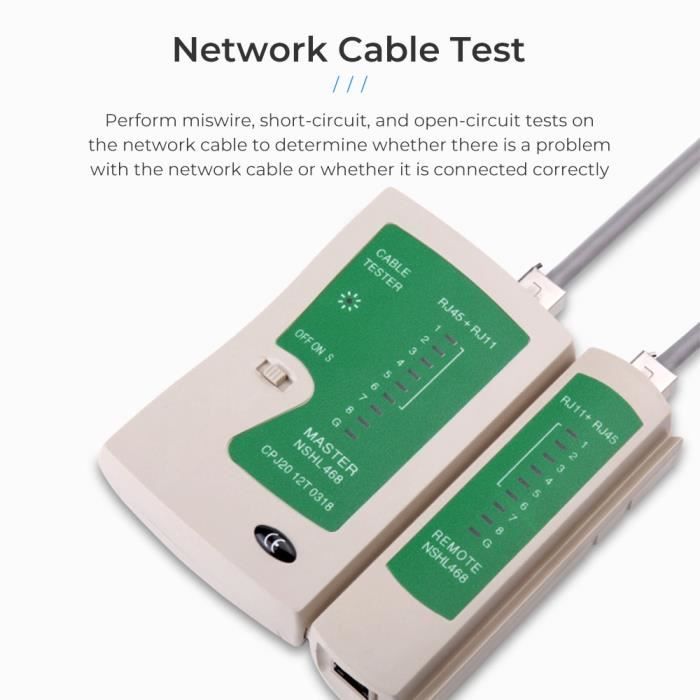 Testeur de câble réseau RJ45 RJ11 lan, 468, à double usage, détecteur ...