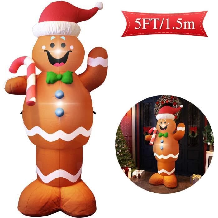 Décoration de Noël - ZGEER - Bonhomme de Pain d'épices Gonflable - 1.5m ...