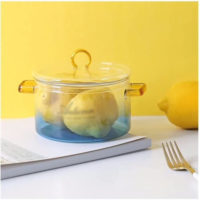 Bol de Service Bol en verre transparent avec couvercle rond double ...
