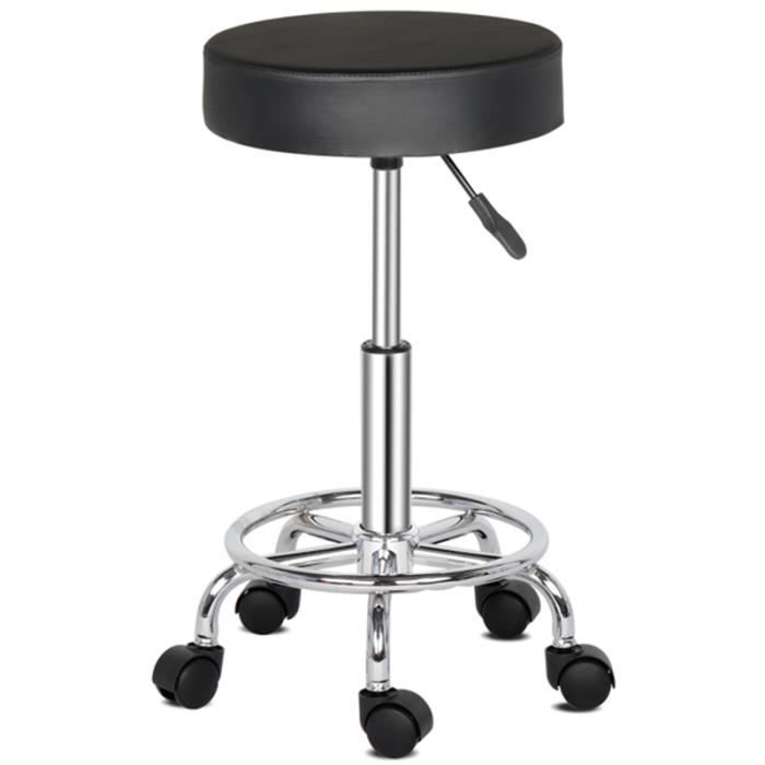 Tabouret Rond à Rotation Ha Ha Feet Tabouret de Bar Noir - Cdiscount Maison