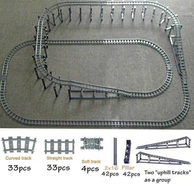 Puzzle,City Train Rail Rack Bricks Model Toy,Soft Track,Cruved and ...
