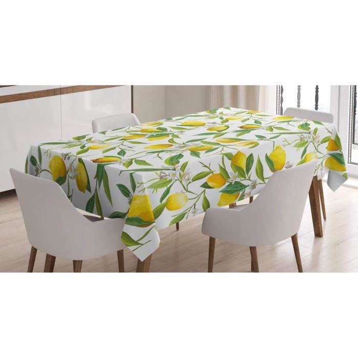 Nappe - La Nature - Lemon Woody Romantique - 140 cm x 200 cm - Vert ...
