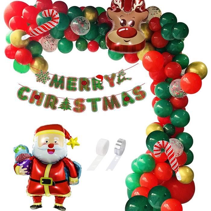 Kit d'arche de ballons de Noël,guirlande de ballons rouges et verts ...