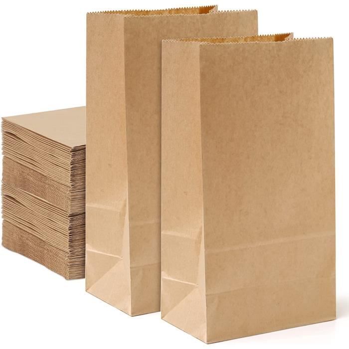 Sacs en Papier Kraft 100 Pièces Sacs en Papier Moyen Bonbon Pochette ...