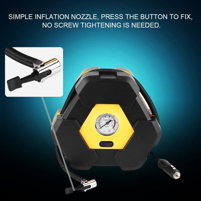 Gonfleur De Pneu 12V Portable Air Compressor Tire Inflator With Instrument Car Digital Air Pump ...
