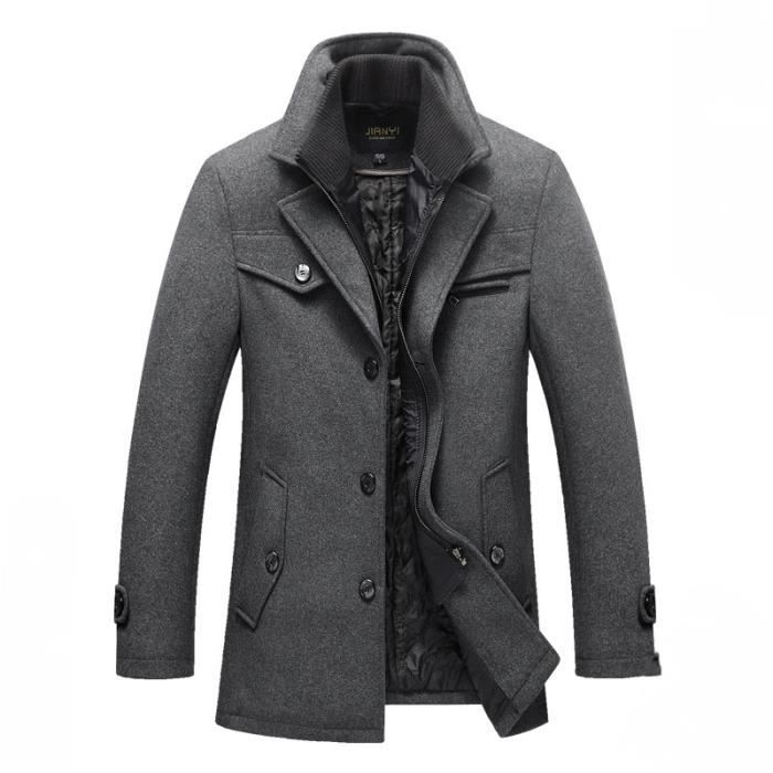 Manteau Hommes - MOBIGARLAN - Slim Fit Hiver Zipper Trench Doudoune ...