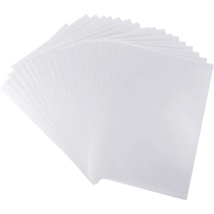 FEPITO 60 Pièces A4 Cut Flush Dossiers Plastique Feuille Protecteurs ...