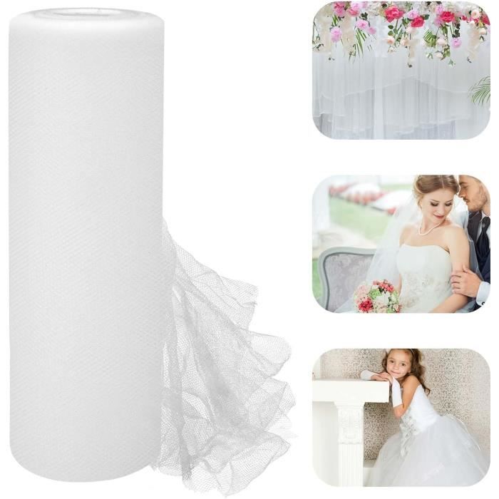 Rouleau de Tulle, 30cm x 91,5m Rouleau de Tulle Blanc Mariage, Ruban ...