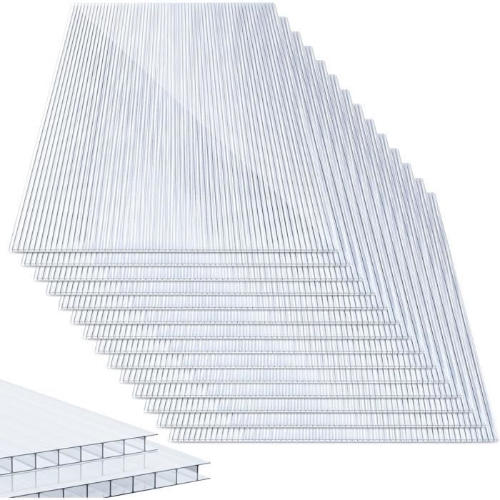 Lospitch Lot de 14 plaques alvéolaires en polycarbonate - 1210 x 605 mm ...