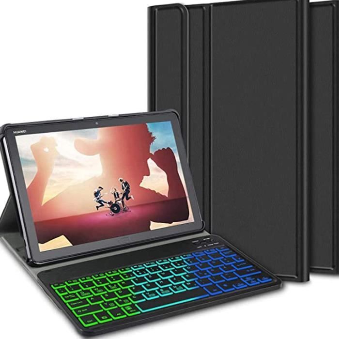 7 Couleurs Rétro-Éclairées Clavier Bluetooth Coque Huawei Mediapad M5 ...