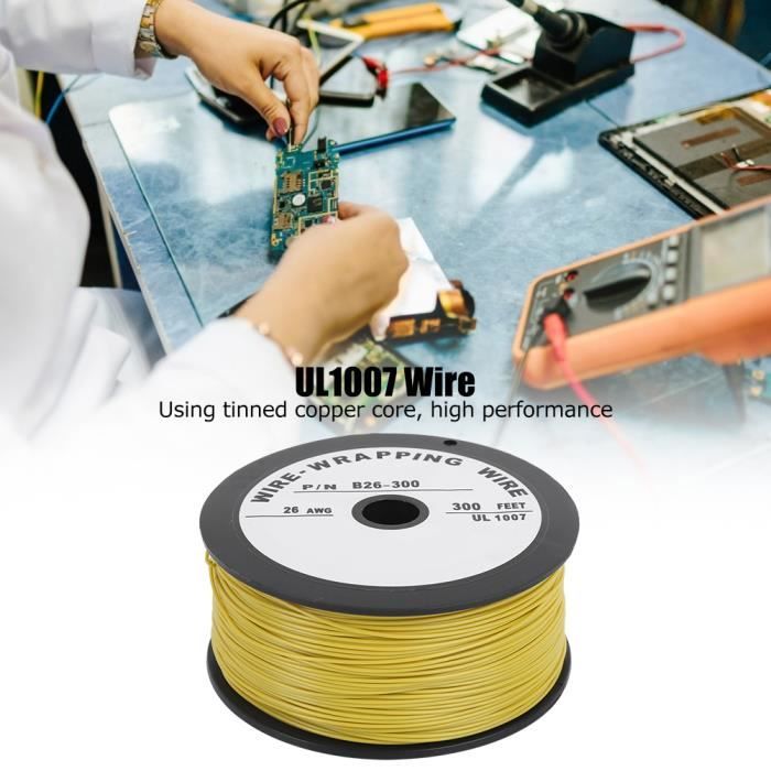 Câble de fil électrique - ZJCHAO - 26 AWG - Cuivre étamé - 100 m ...