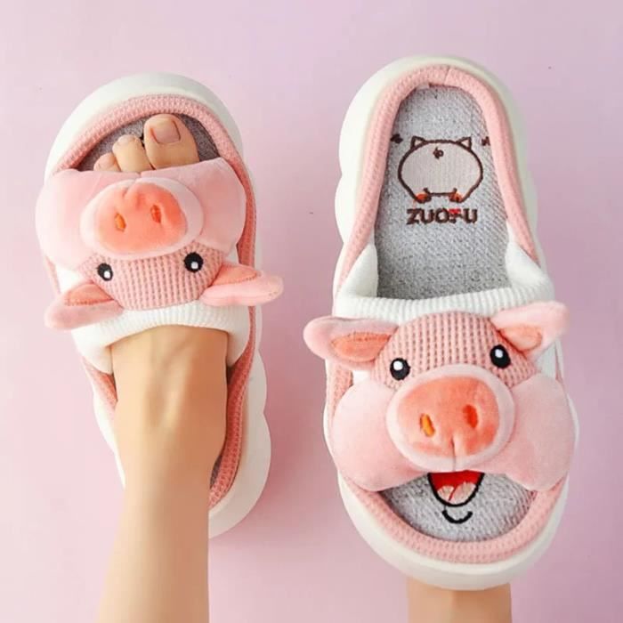 Pantoufles de Cochon Mignonnes pour Femme,Chaussures d'NikSouples à ...