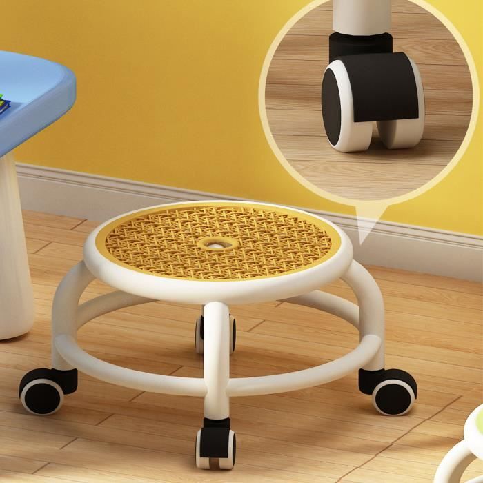 Qqmora siège à roulettes Tabouret bas roulant rond, confortable, roue ...