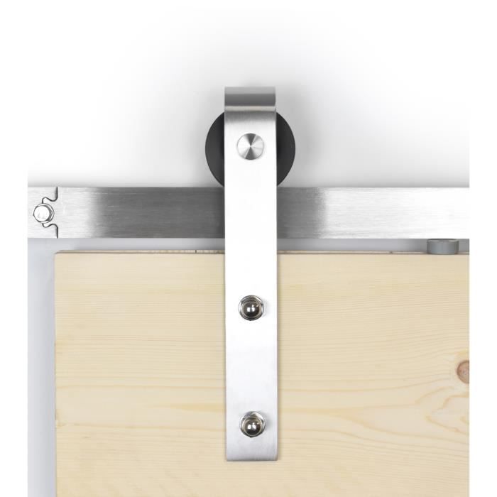 Barnwoodweb Système de porte coulissante Droit inox 200cm Ferrure de ...