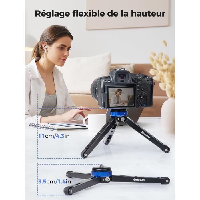 Mini Trépied, Tr01 Caméra Table Petit Aluminium Cnc Avec Vis 1-4 Et 3-8 ...