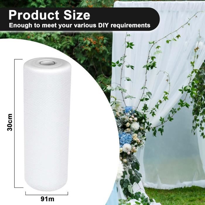 Rouleau de Tulle, 30cm x 91,5m Rouleau de Tulle Blanc Mariage, Ruban ...