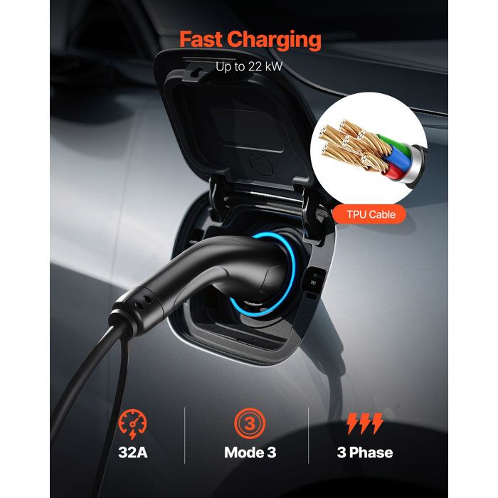 Cable Recharge Voiture Electrique 10 M