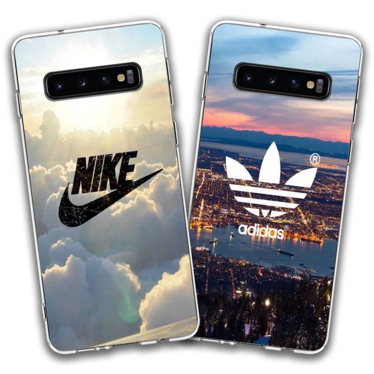 2 X Coque Samsung Galaxy S10, Nike et Adidas Doux Souple TPU Silicone ...