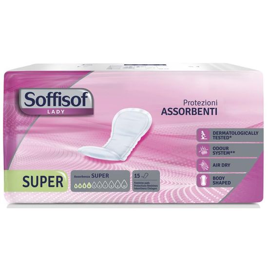 Soffisof Lady Super - Serviettes Incontinence Femme - Protections Post ...