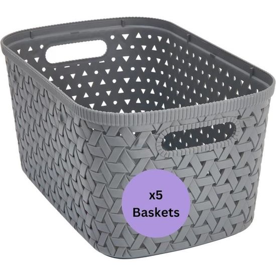 Store Lot De 5 Petits Paniers De Rangement Empilables En Plastique ...