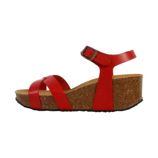 Sandales Compensées Cuir Plakton So Final - Rouge Rouge - Cdiscount ...