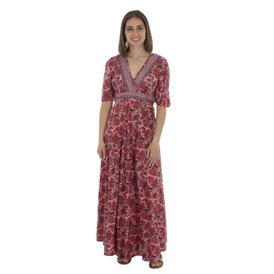 Robe longue bohème Coline Rose - Cdiscount Prêt-à-Porter
