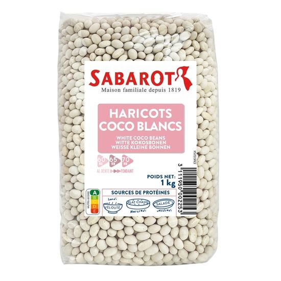 Haricots cocos blancs sachet de 1kg Sabarot - Cdiscount Au quotidien