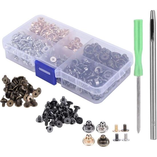 160Pièces-Set Goujons À Rivets En Laiton, Anneau Rivets Vis À Anneau ...