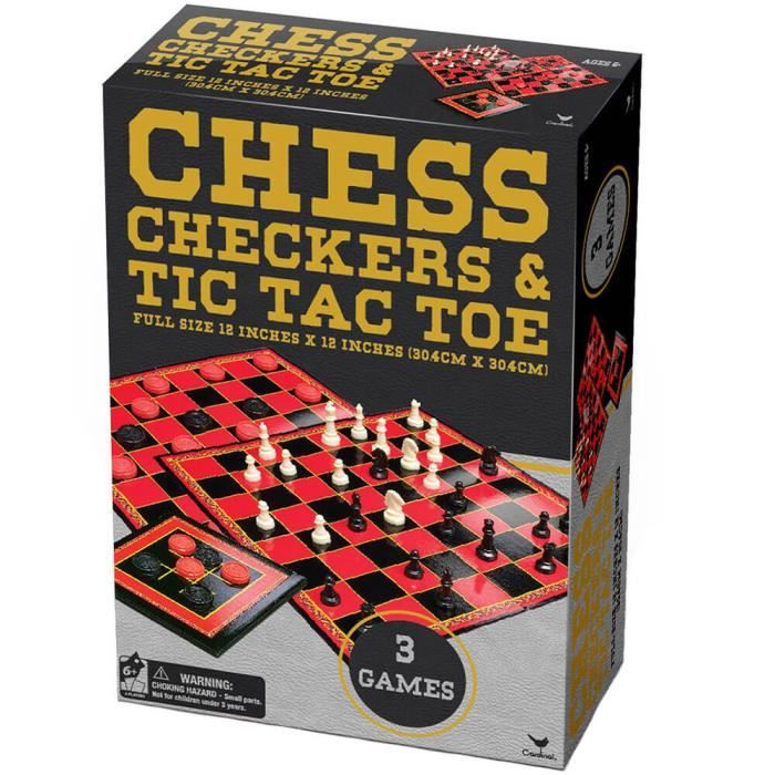 Cardinal Classic Games Chess Checkers Tic Tac Toe - Cdiscount Jeux - Jouets