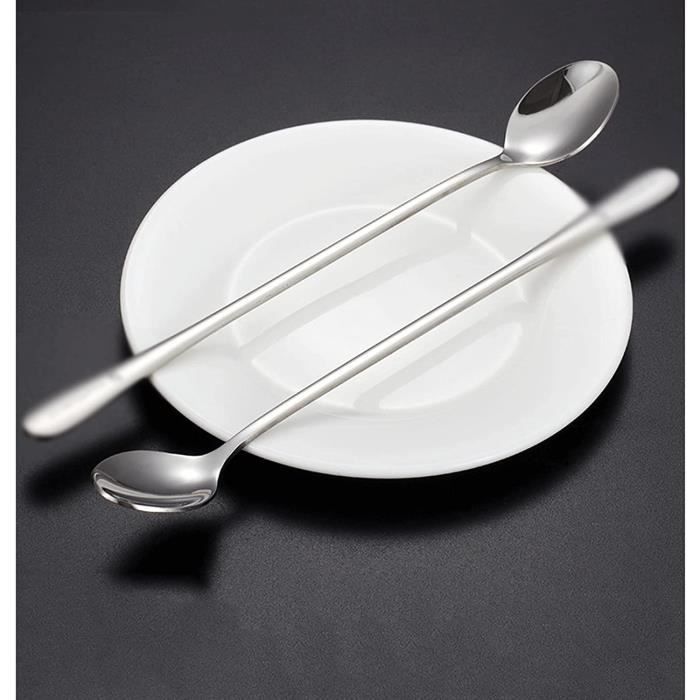 Cuillères de table Poignée longue Cuillère de thé glacéecuillère à ...