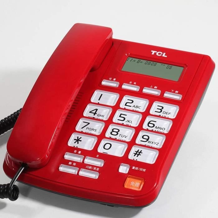 Téléphone avec Fil - Mains Libres de Haute qualité Appel Téléphone Fixe ...